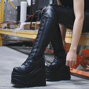 Demonia | Shoes | Demonia Wave 20 Void Walker Black Platform Boots ...